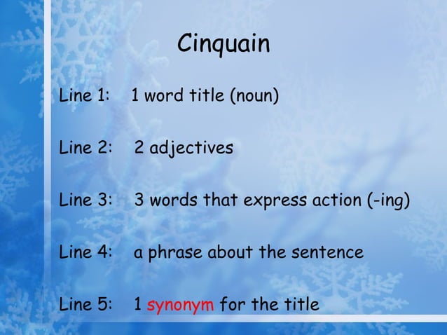 Cinquain lesson | PPT