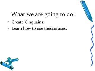 Cinquain power point lesson | PPT