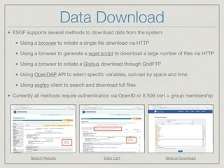CLIM Program: Remote Sensing Workshop, The Earth System Grid Federation ...