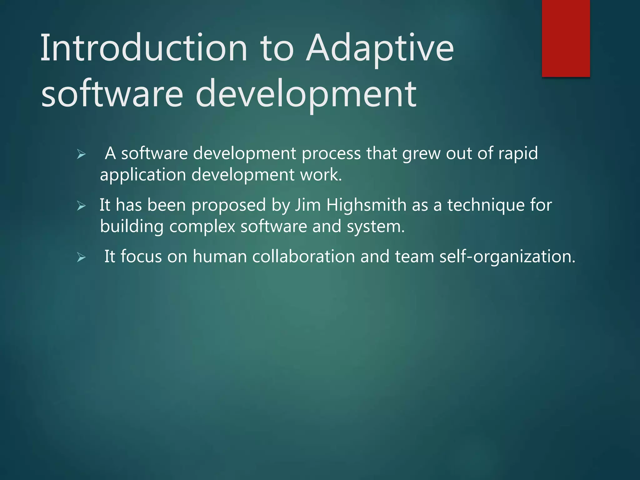 Adaptive software development | PPTX