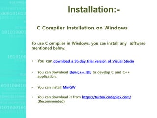 C installation guide | PPTX