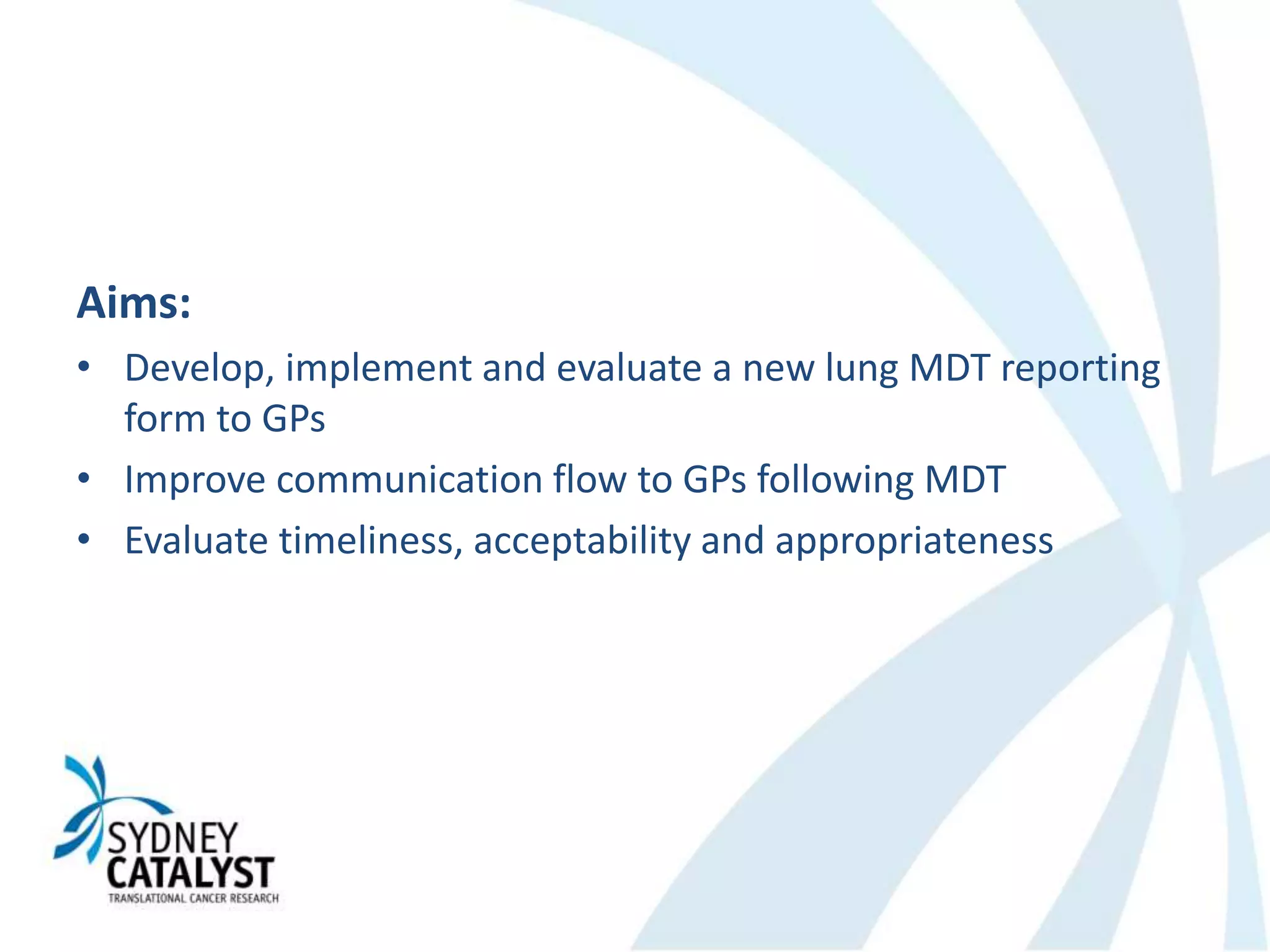 The Lung Cancer Demonstration Project: Implementation and evaluation of ...
