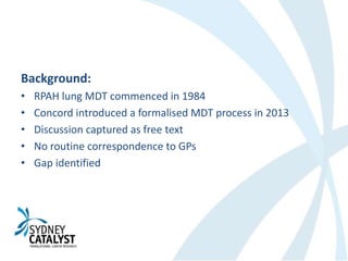 The Lung Cancer Demonstration Project: Implementation and evaluation of ...