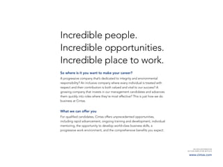 Cintas Careers Brochure | PPT