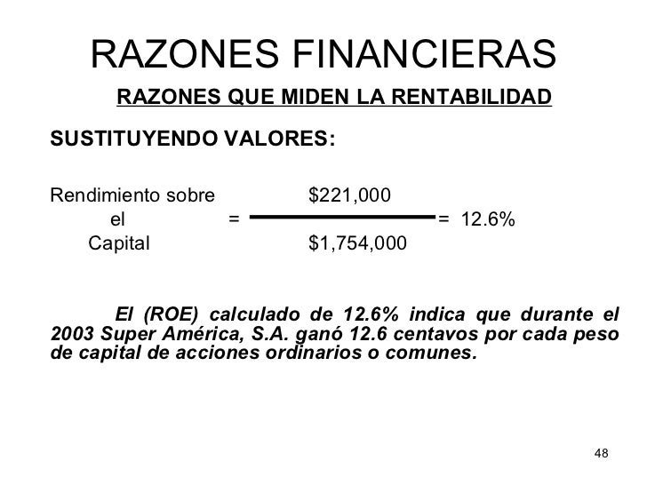razones financieras