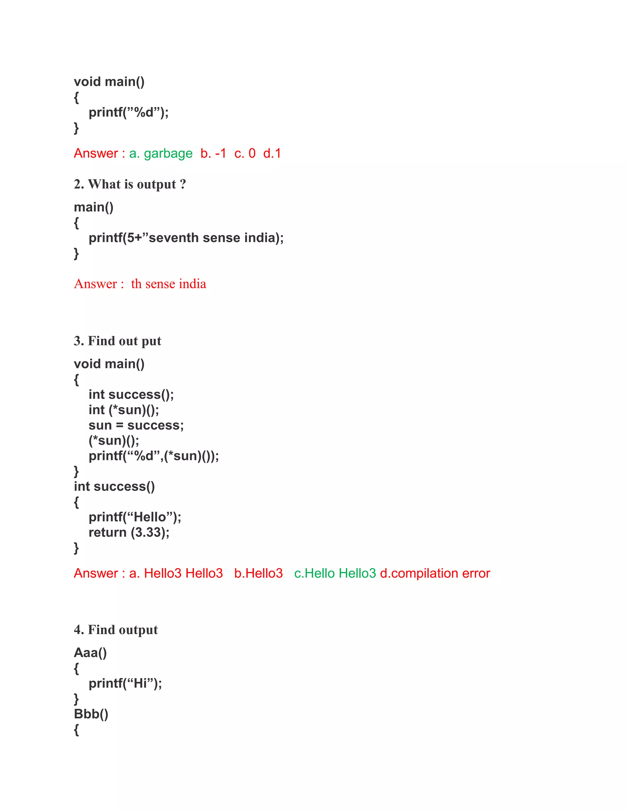 c interview progs.pdf | Programming Languages | Computing