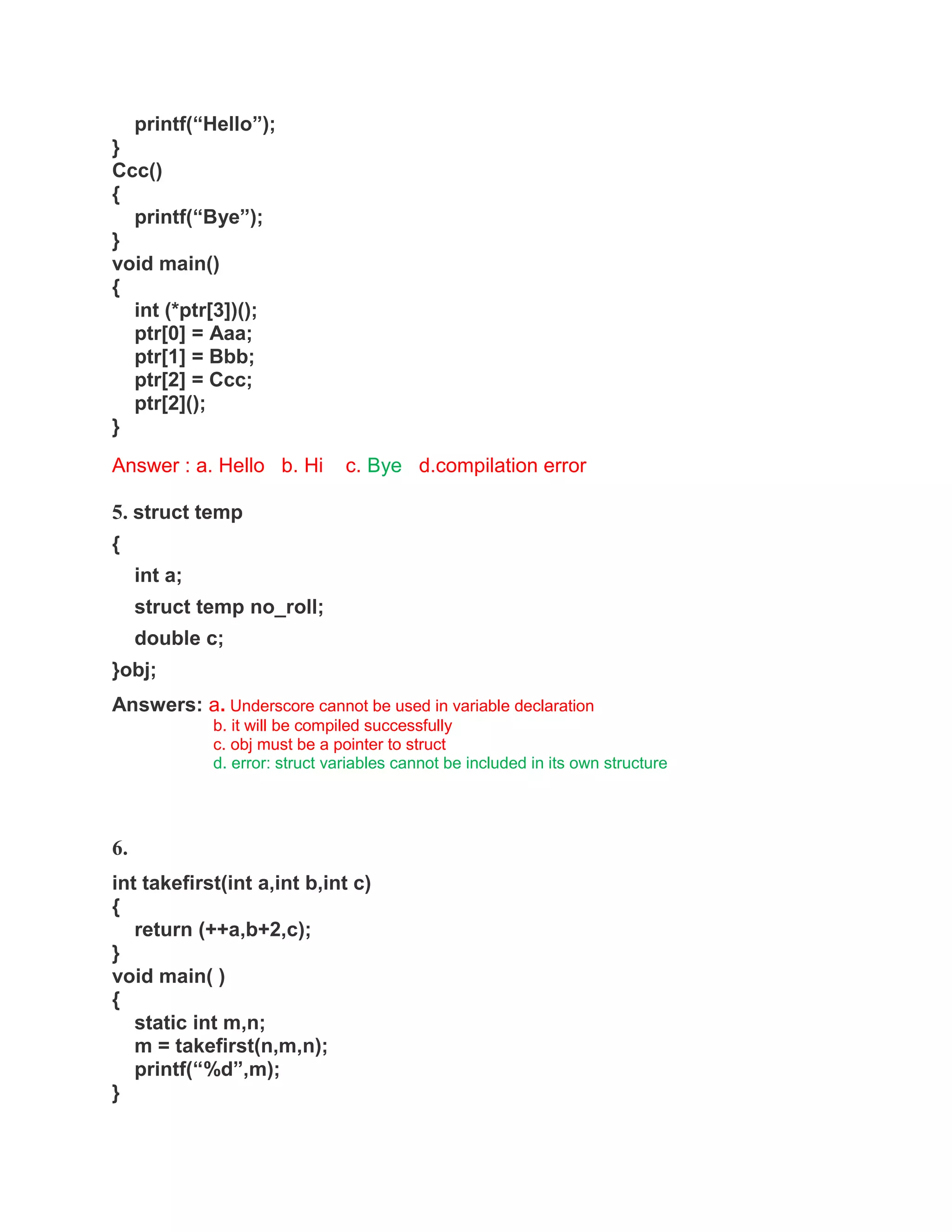c interview progs.pdf | Programming Languages | Computing