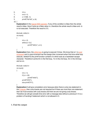 c interview progs.pdf | Programming Languages | Computing
