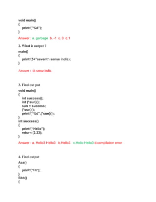 c interview progs.pdf | Programming Languages | Computing