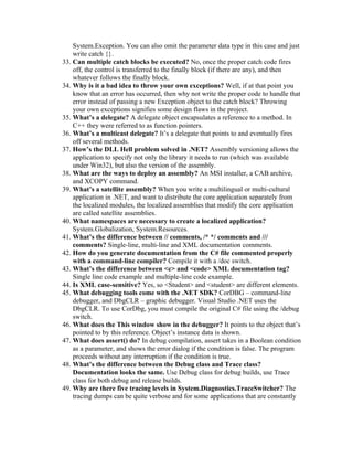 C# interview questions | DOC