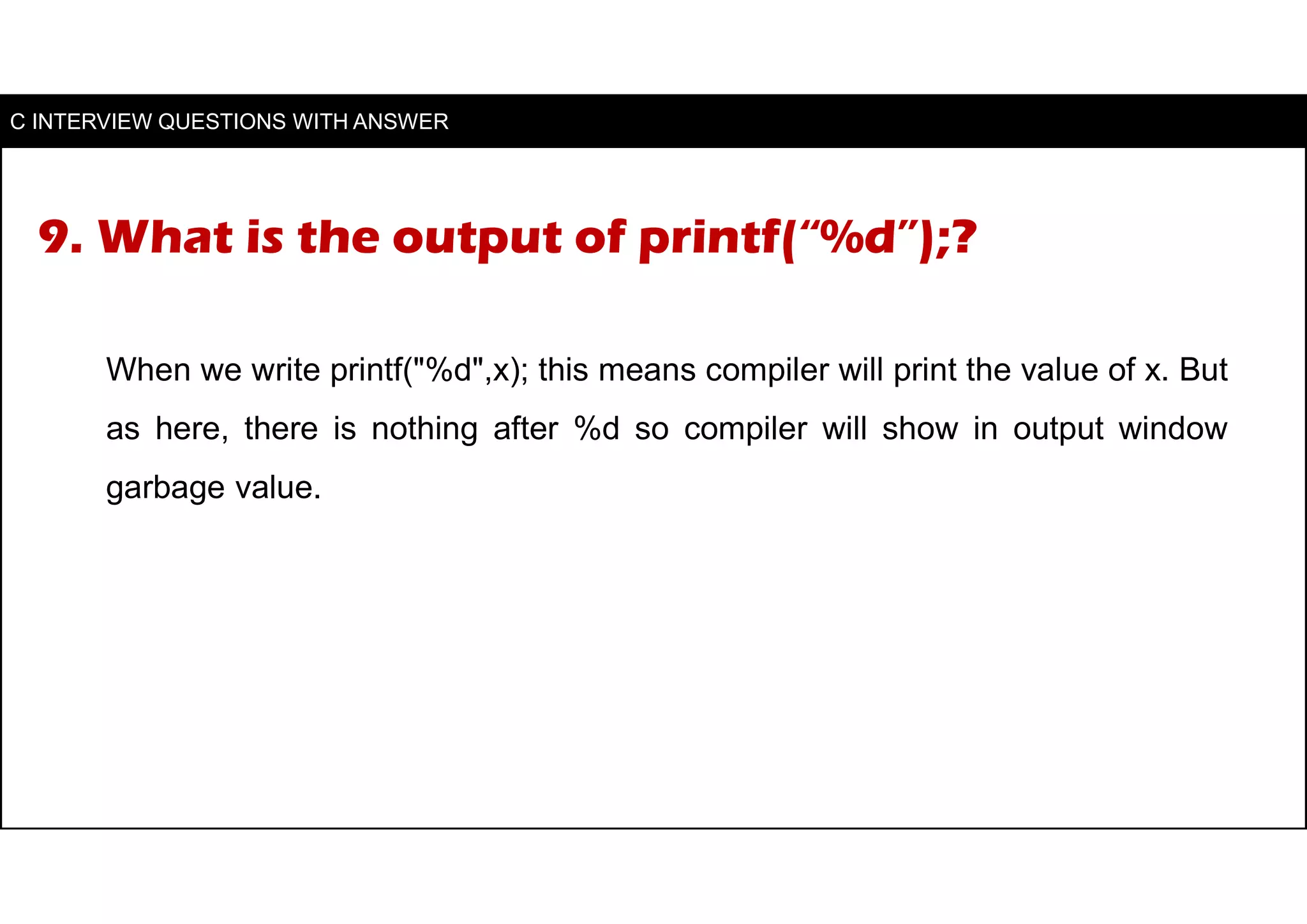C interview questions | PPT