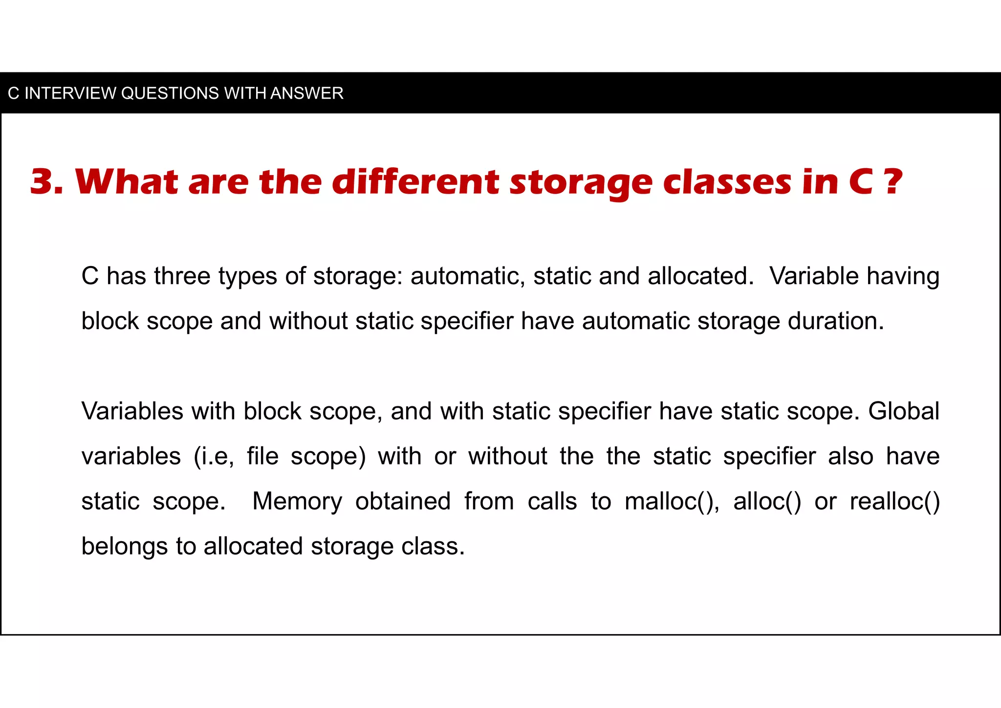 C interview questions | PPT