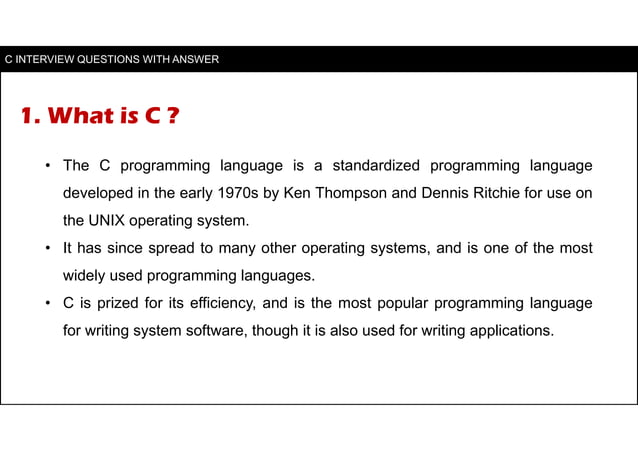 C interview questions | PPT