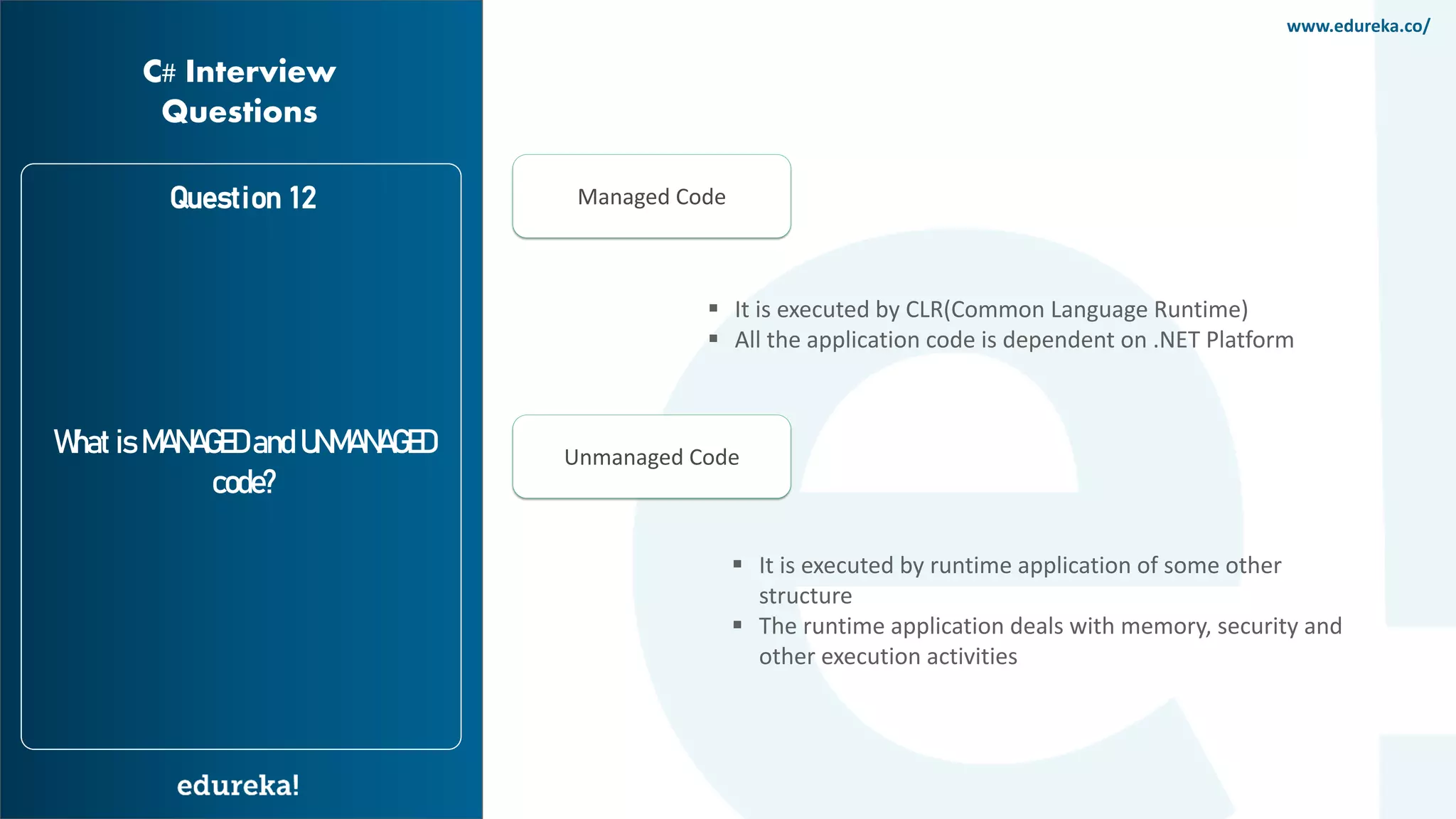 C# Interview Questions | Edureka | PPT