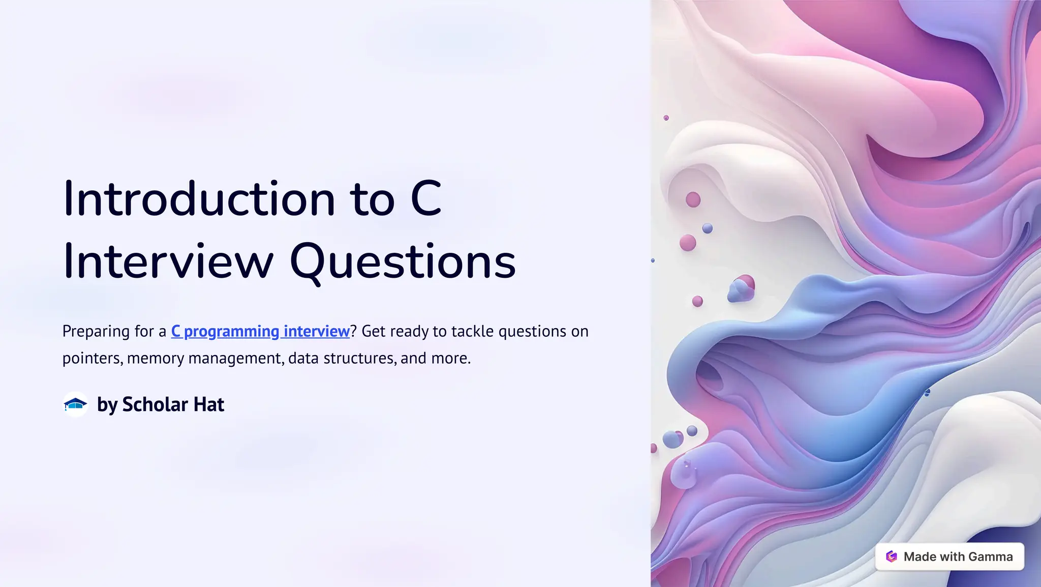 C Interview Questions and Answers by Scholarhat | PPT