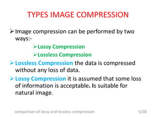 comparision of lossy and lossless image compression using various algorithm | PPT