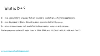 C++ introduction | PPTX