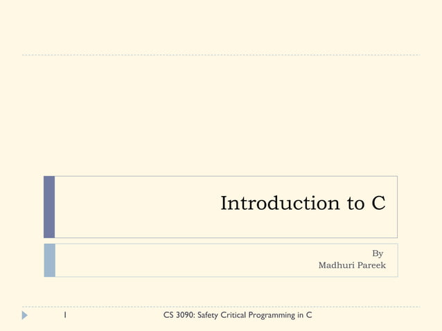 C introduction | PPT