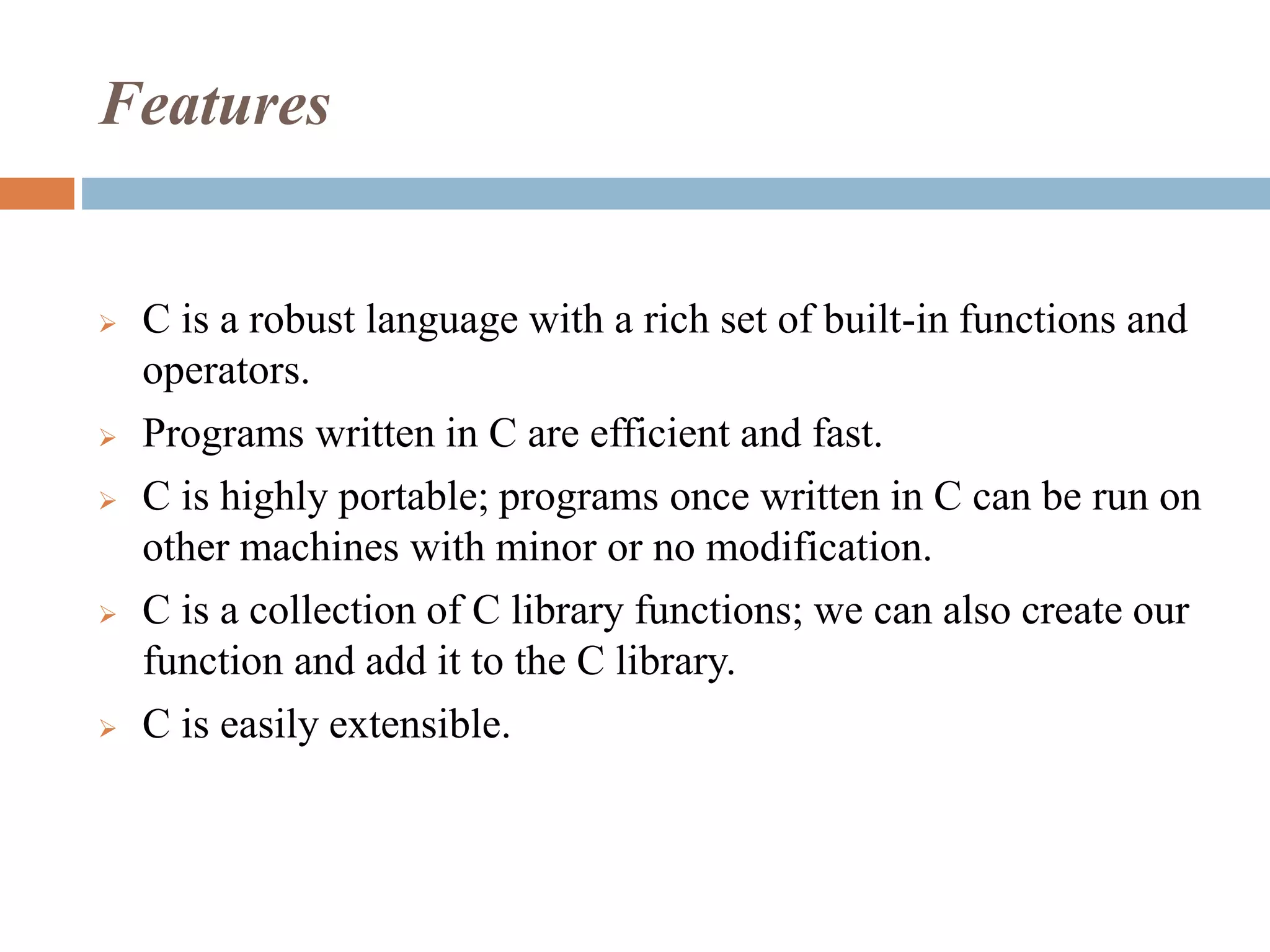 Introduction to C Programming Language | PPT