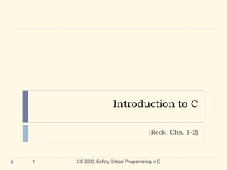 C Introduction and bascis of high level programming | PPT