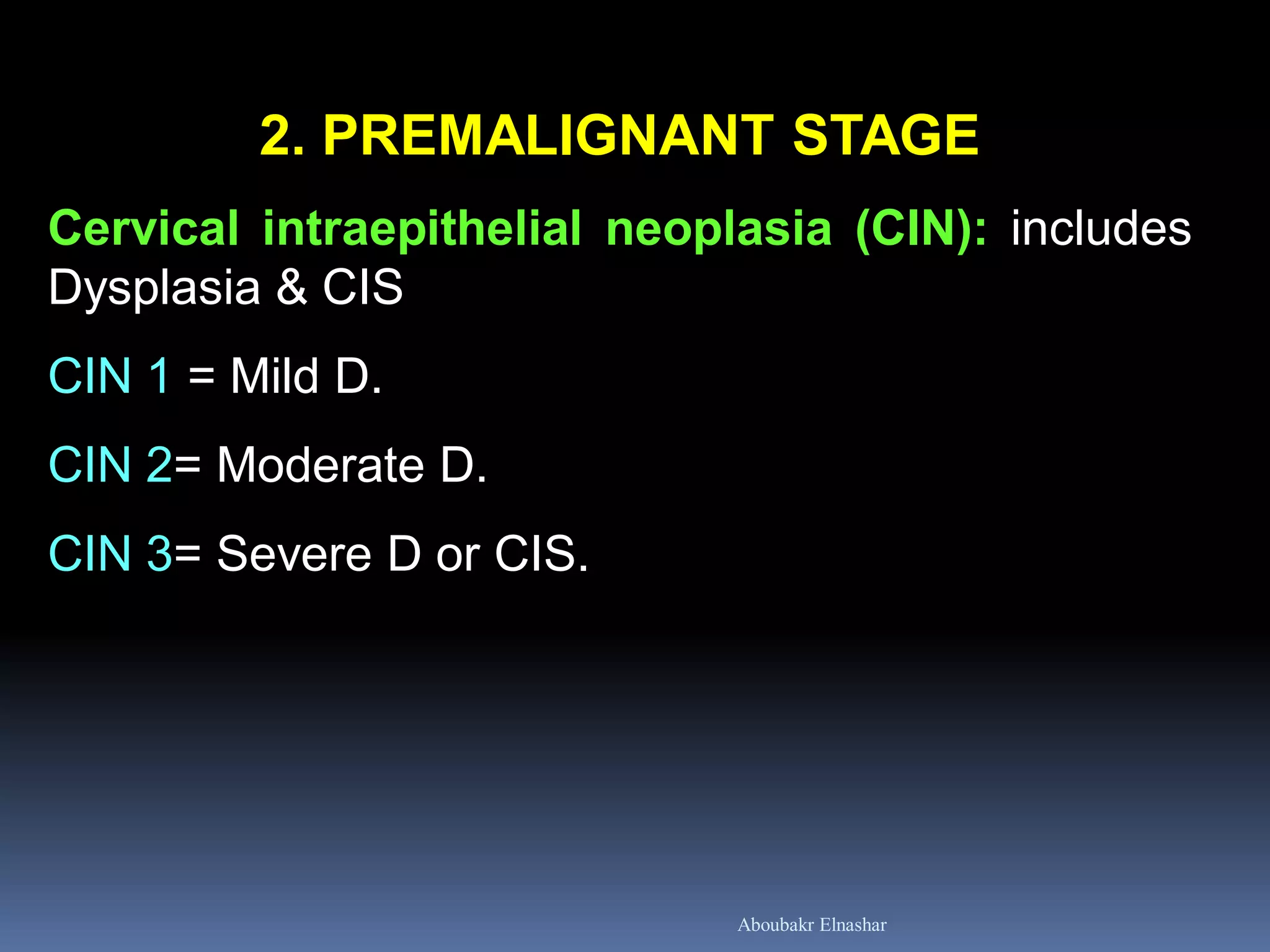 Cervical intra epithelial neoplasia | PDF
