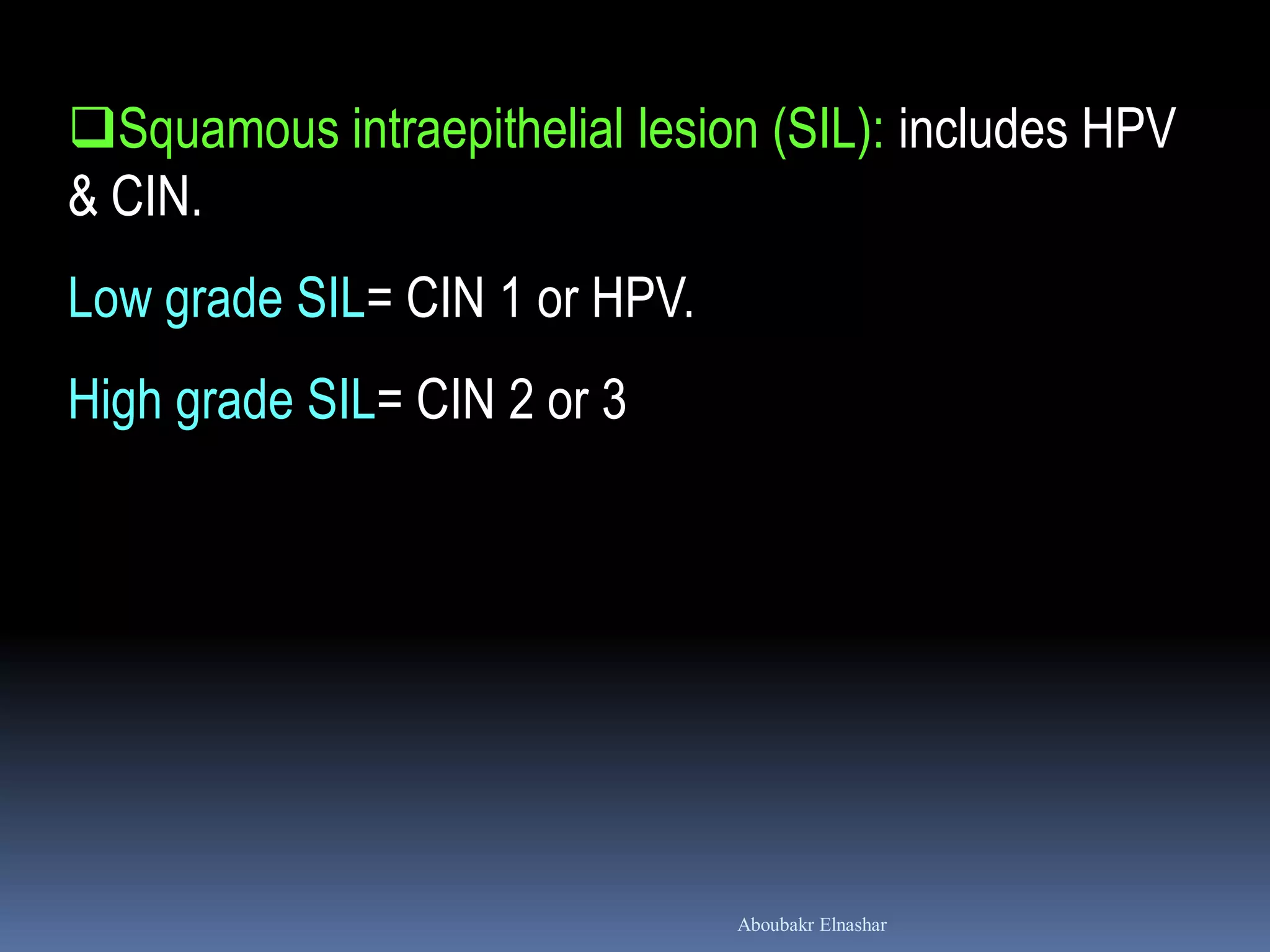 Cervical intra epithelial neoplasia | PDF
