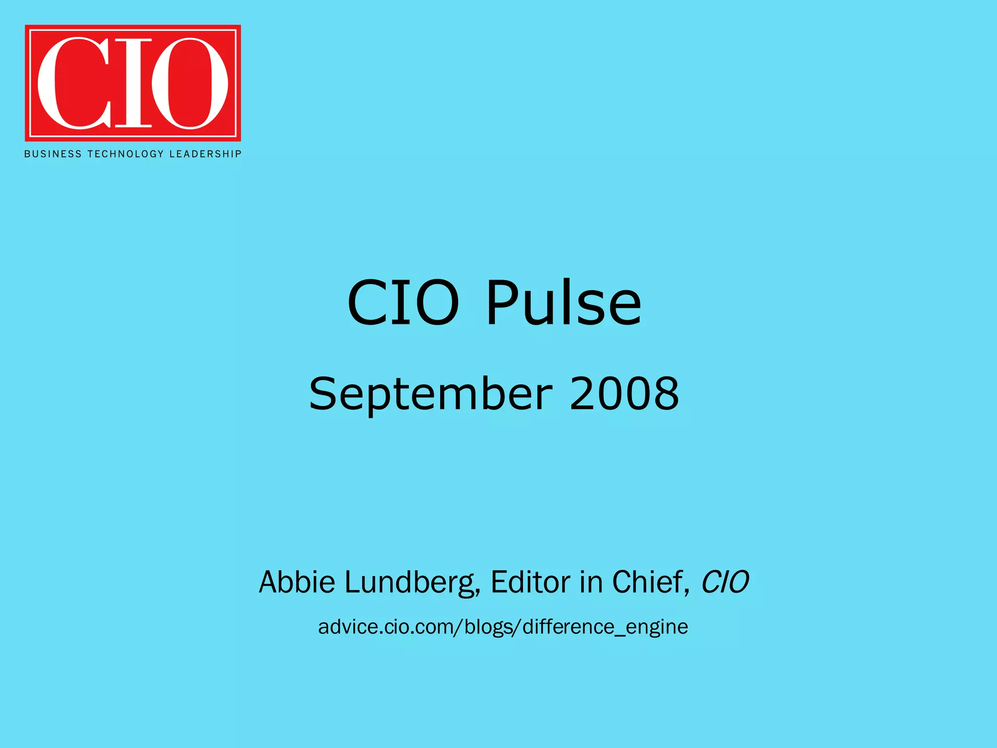 CIO Pulse Sept 2008 | PPT
