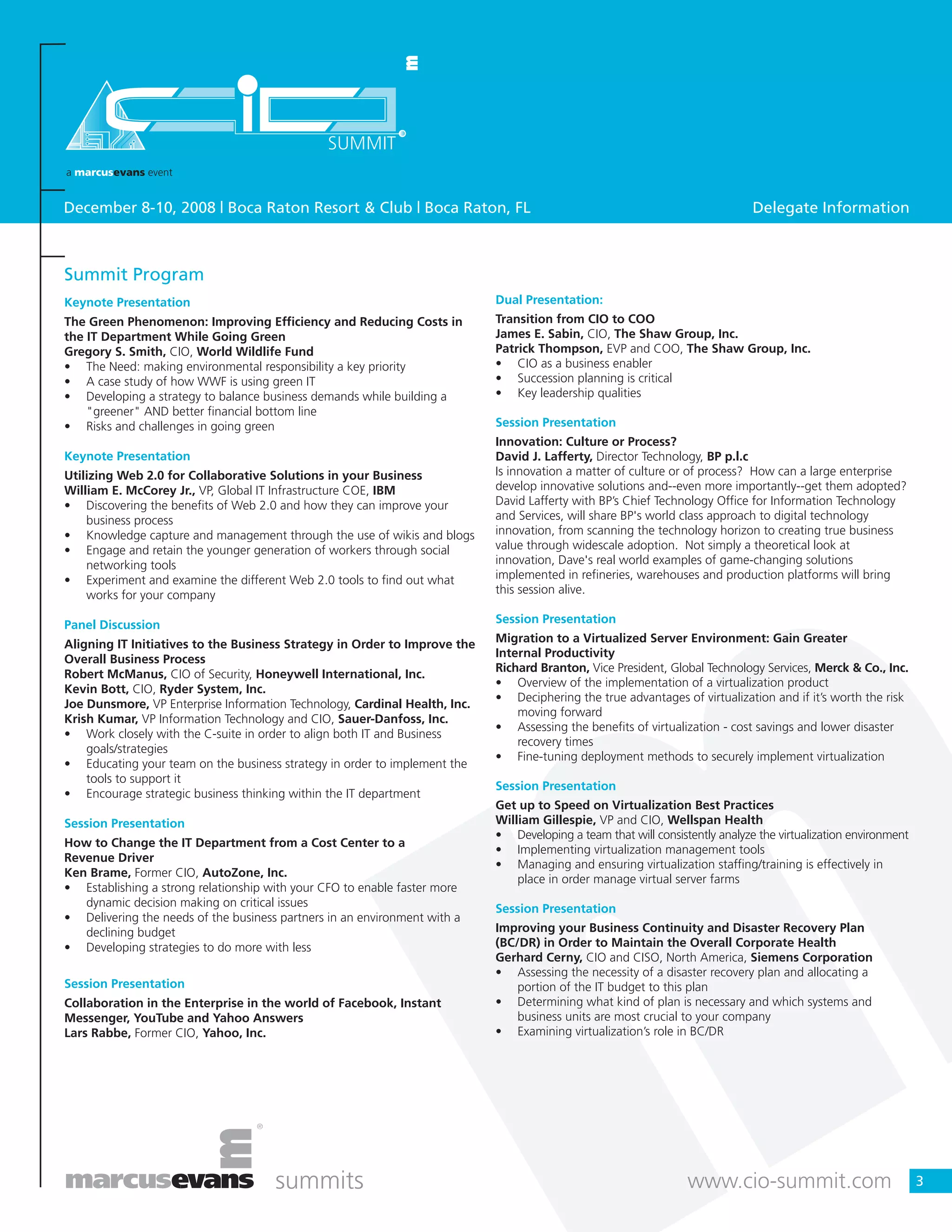 Chief Inofrmation / Technology Summit | PDF