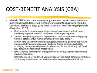 Cio#3 teknik evaluasi investasi ti | PPTX