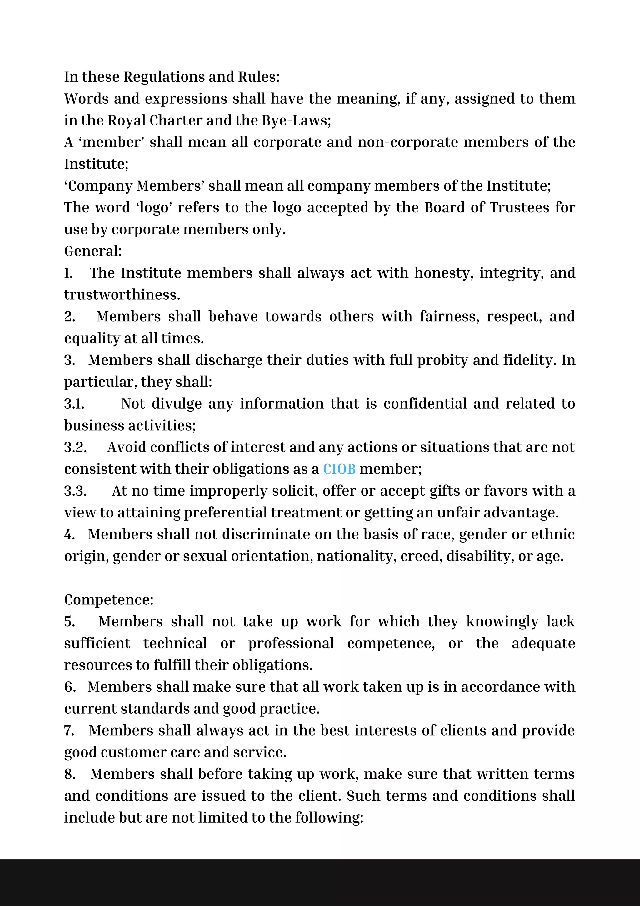 CIOB RULES AND REGULATIONS OF PROFESSIONAL CONDUCT AND COMPETENCE.pdf