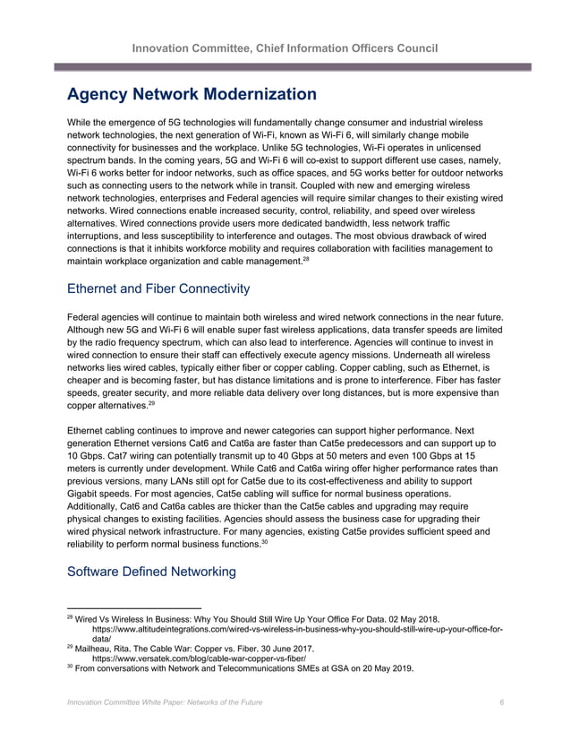 CIO Council's White Paper: Networks of the Future | PDF