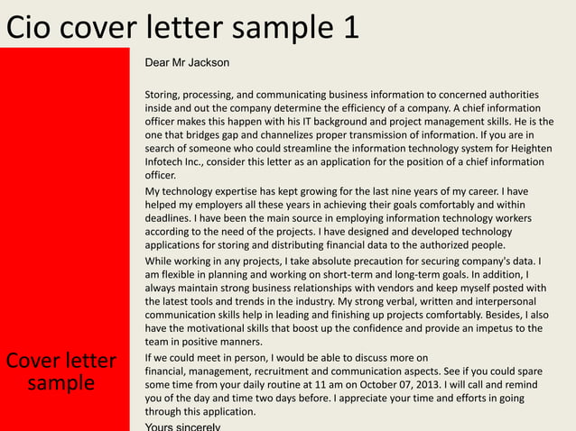Cio cover letter | PPT