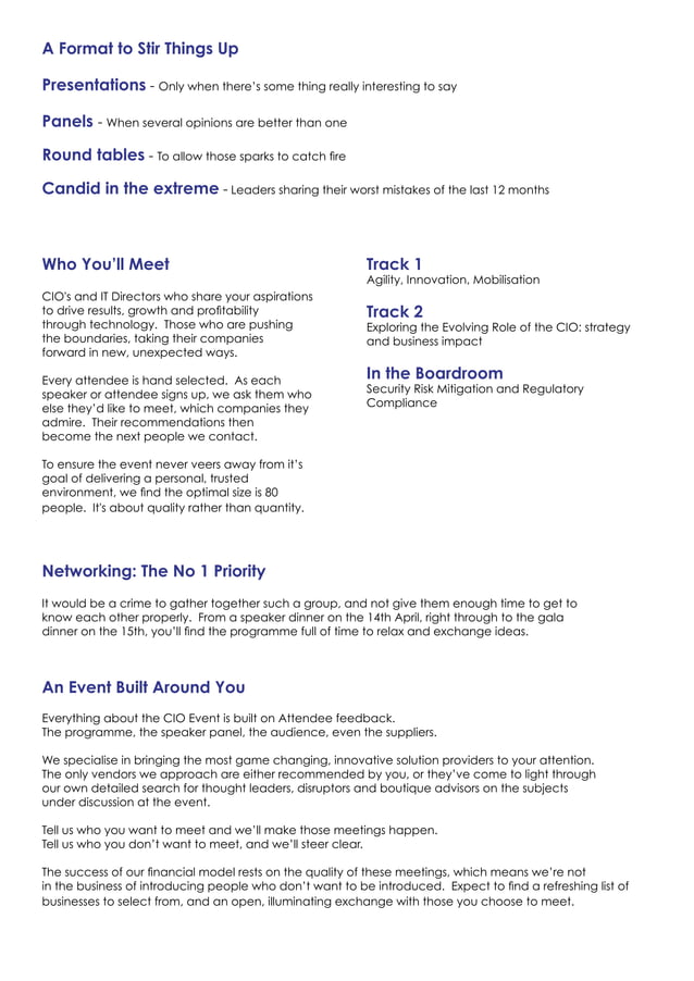 Cio Event | PDF