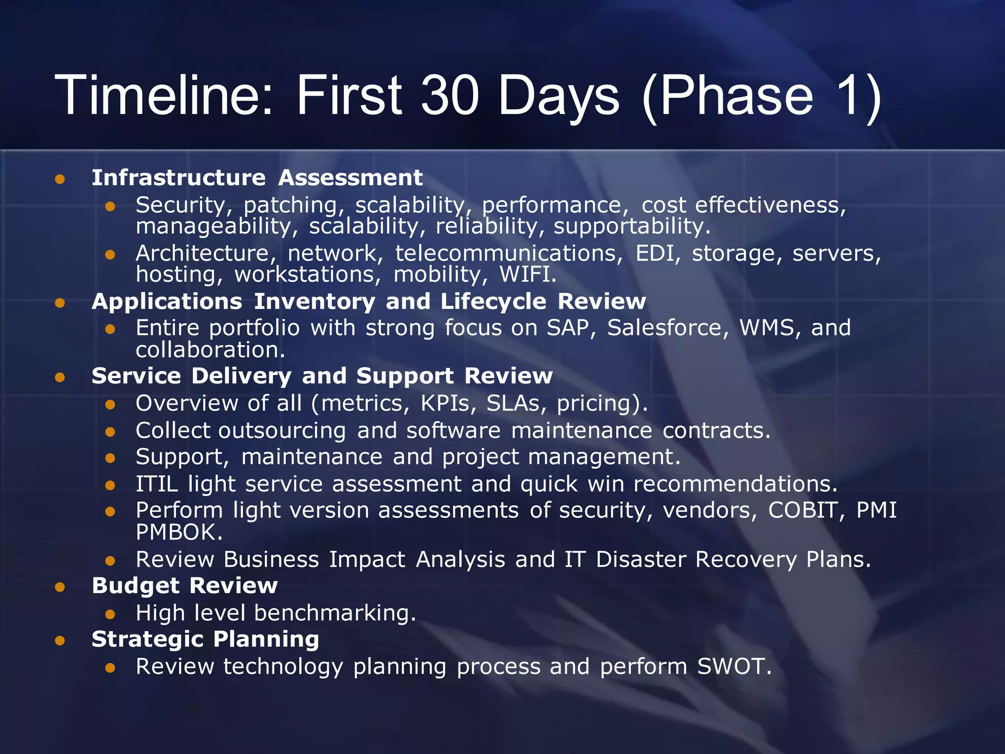 SMB CIO First 90 Days Plan Example | PDF