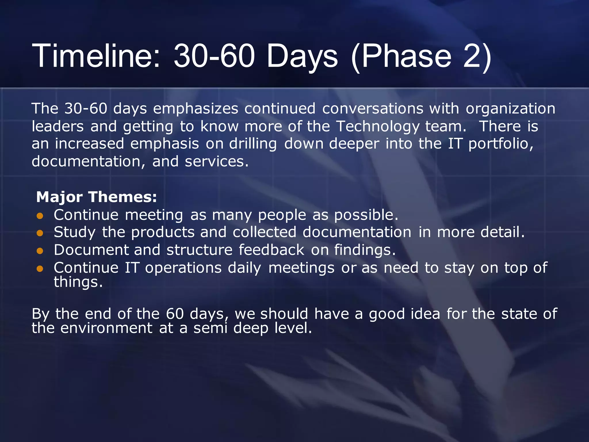 SMB CIO First 90 Days Plan Example | PDF