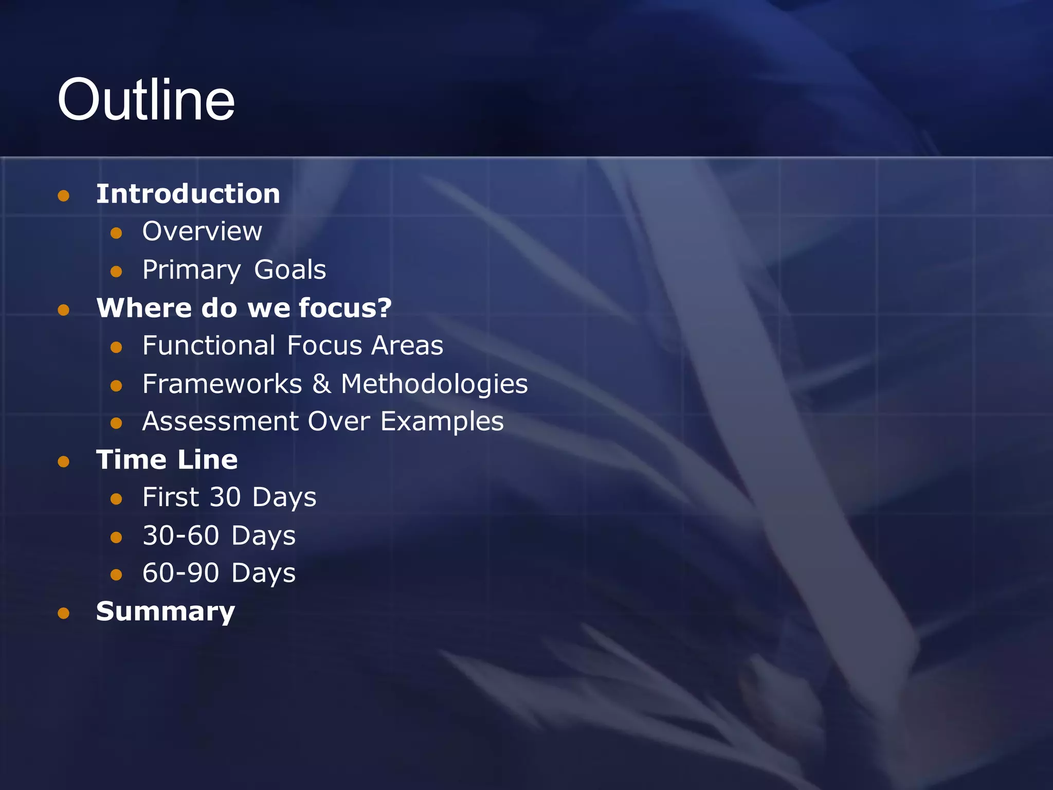 SMB CIO First 90 Days Plan Example | PDF