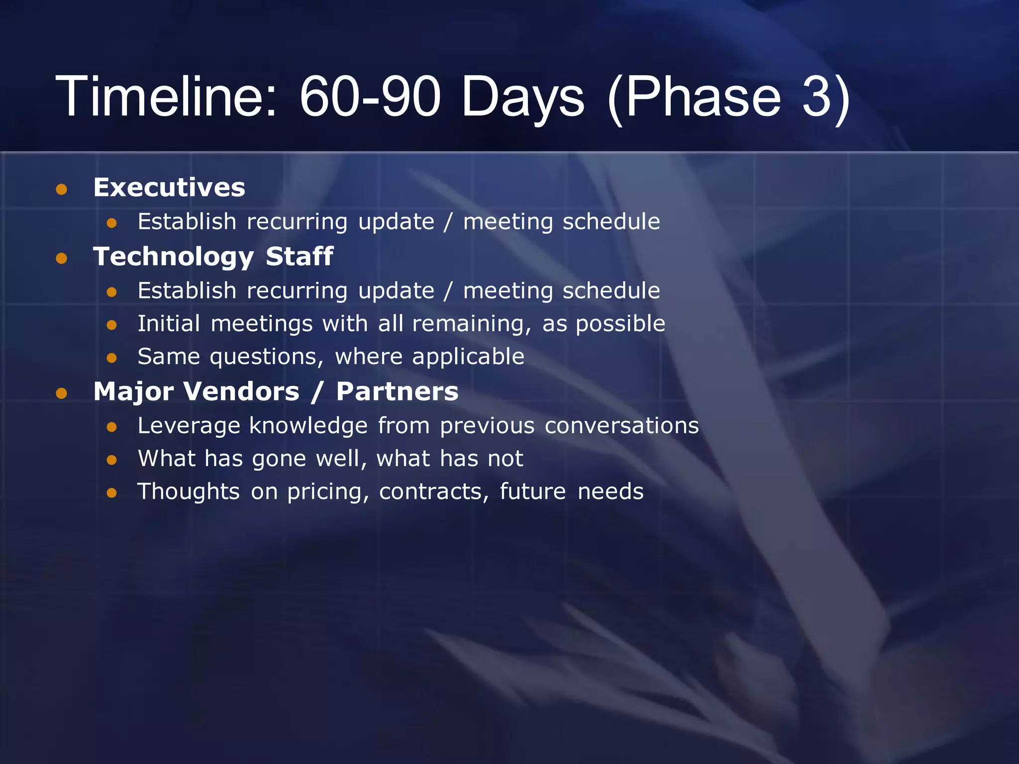 SMB CIO First 90 Days Plan Example | PDF