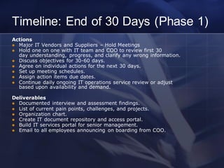SMB CIO First 90 Days Plan Example | PDF