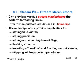 C++ io manipulation | PPTX