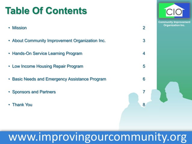 Community Improvement Organization Inc power point presentation 2013 | PPT