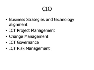 CIO Roles and Responsibilities | PPTX