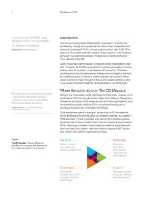 The Essential CIO - Exec Summary | PDF