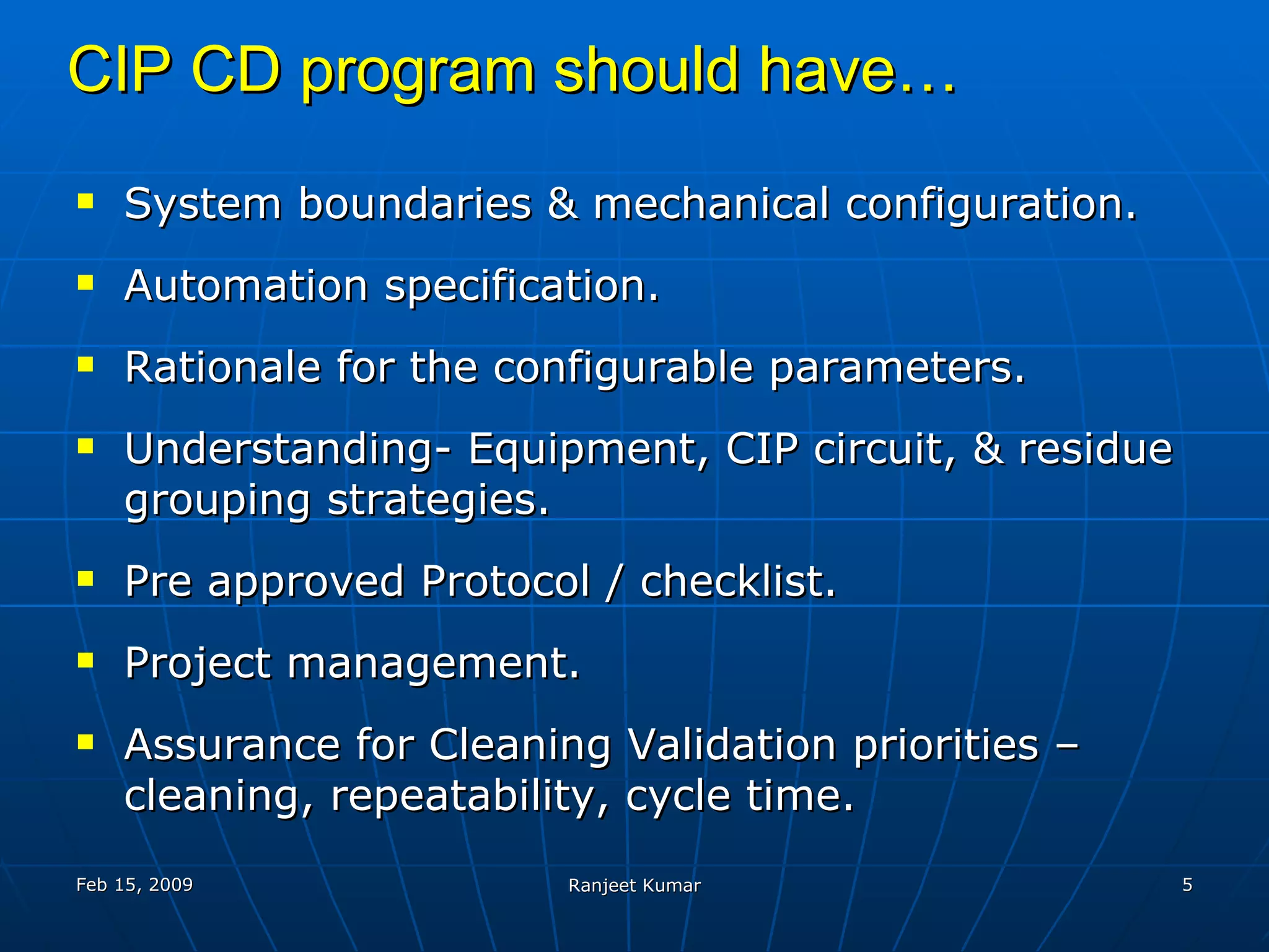 Clean In Place - Cycle Development | PPT