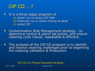 Clean In Place - Cycle Development | PPT