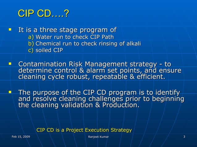 Clean In Place - Cycle Development | PPT | Swimming | Sports