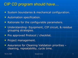 Clean In Place - Cycle Development | PPT