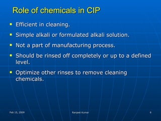 Clean In Place - Cycle Development | PPT