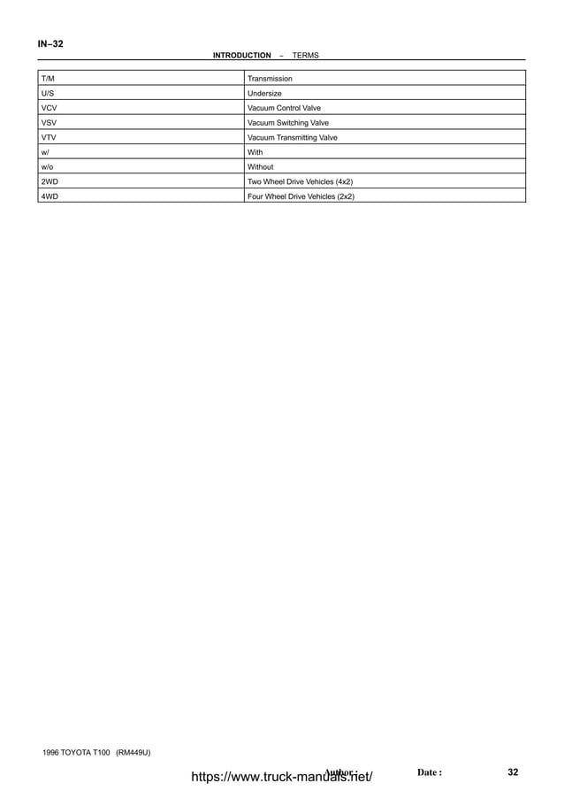 1996 TOYOTA T100 Factory Service Manual | PDF