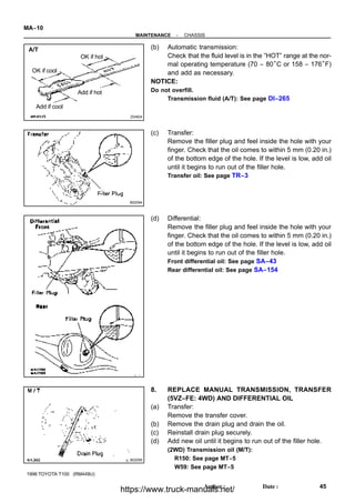 1996 TOYOTA T100 Factory Service Manual | PDF