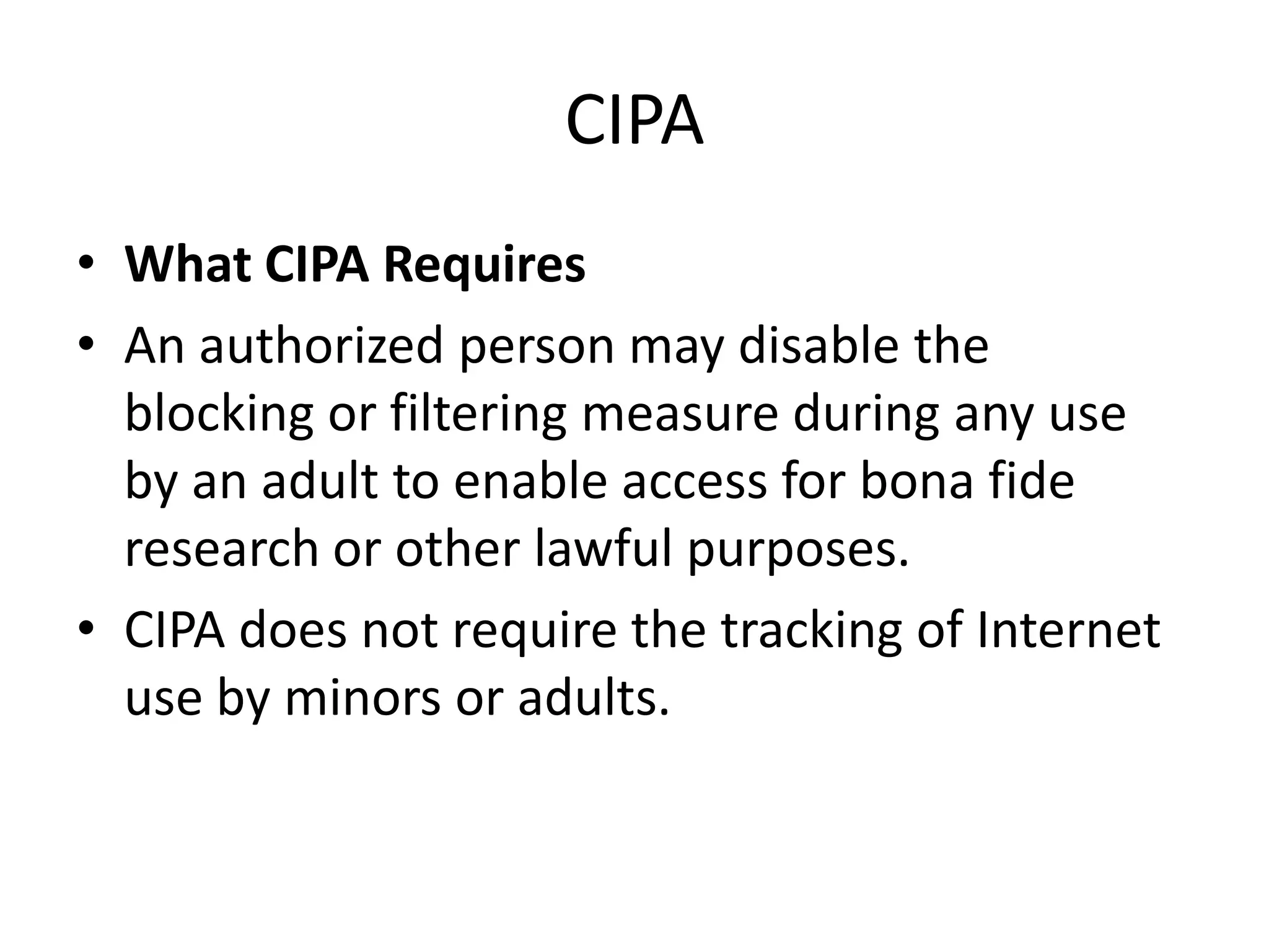 CIPA Children's Internet Protection Act | PPT